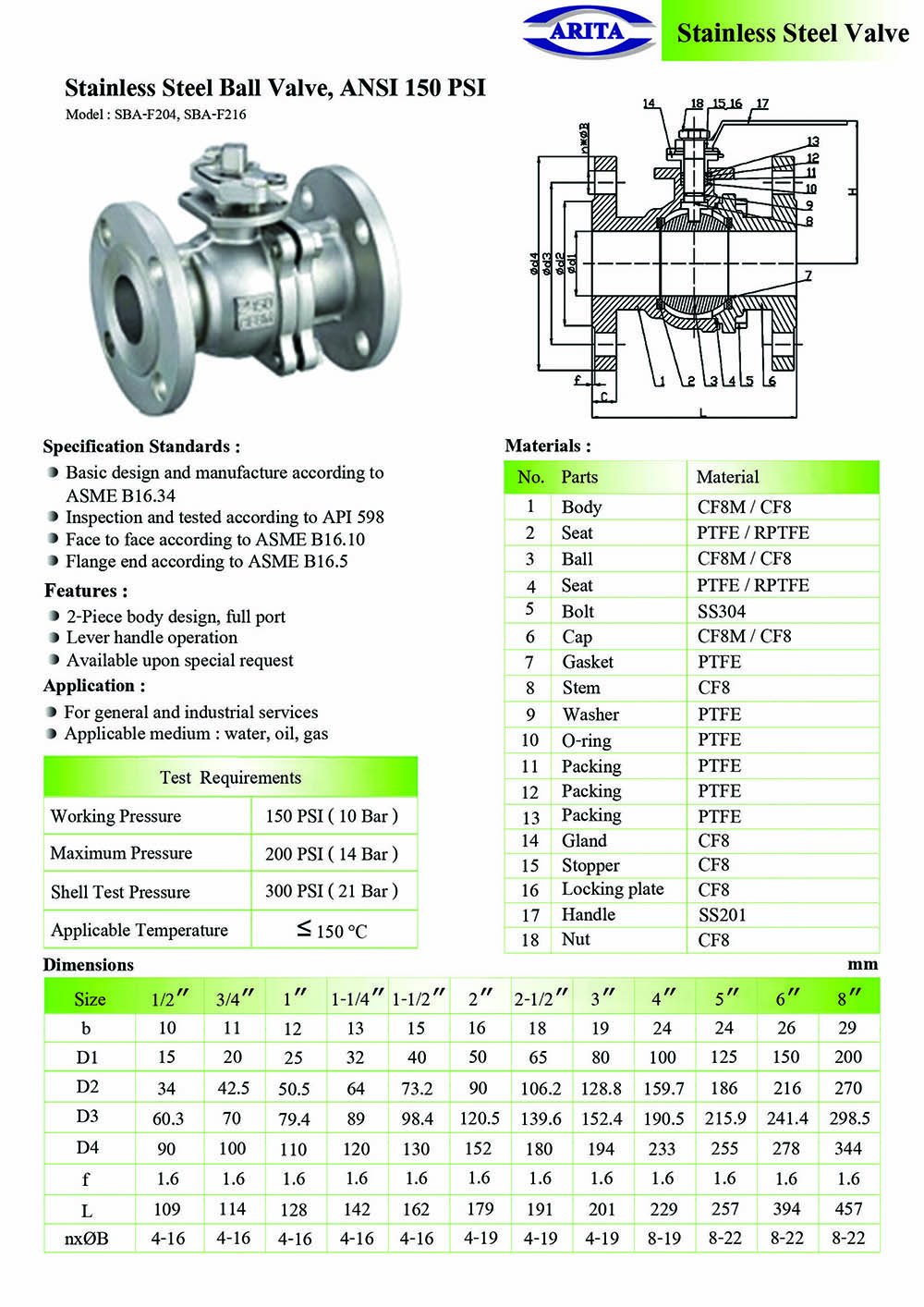 Stainless Steel Ball Valve, ANSI 150 PSI - pneumaengineering