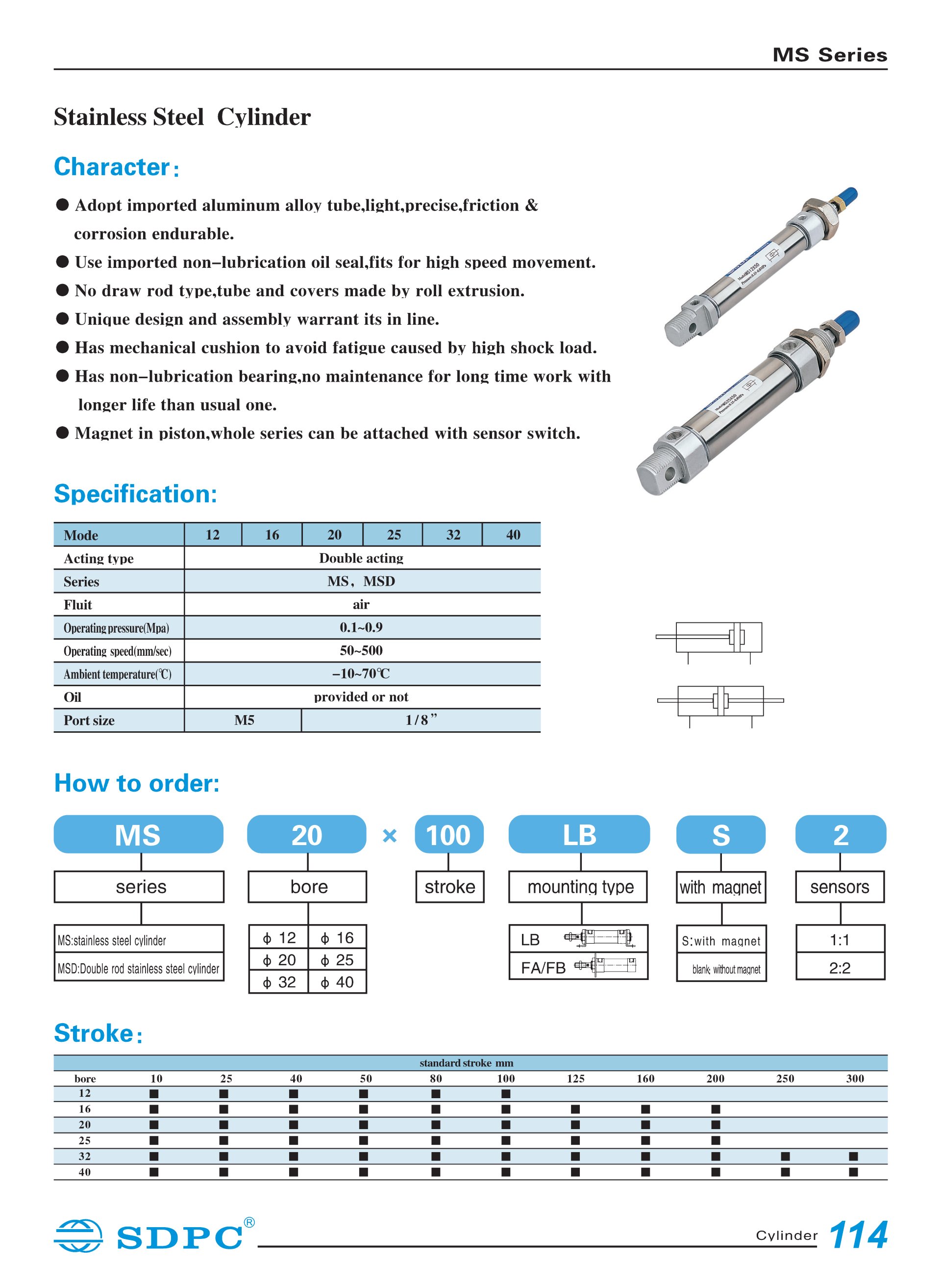 MS 32mm Mini Cylinder Stainless Steel - pneumaengineering