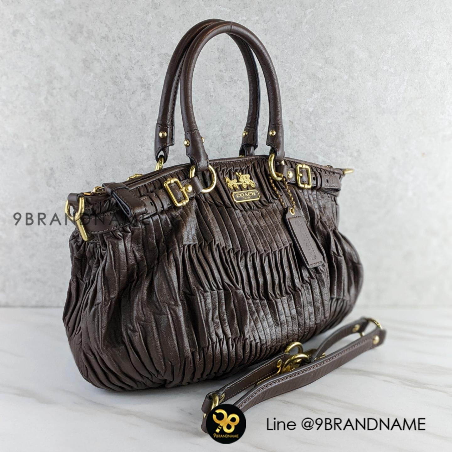 Coach COACH GATHERED LEATHER SOPHIA # 18620 BROWN - 9brandname