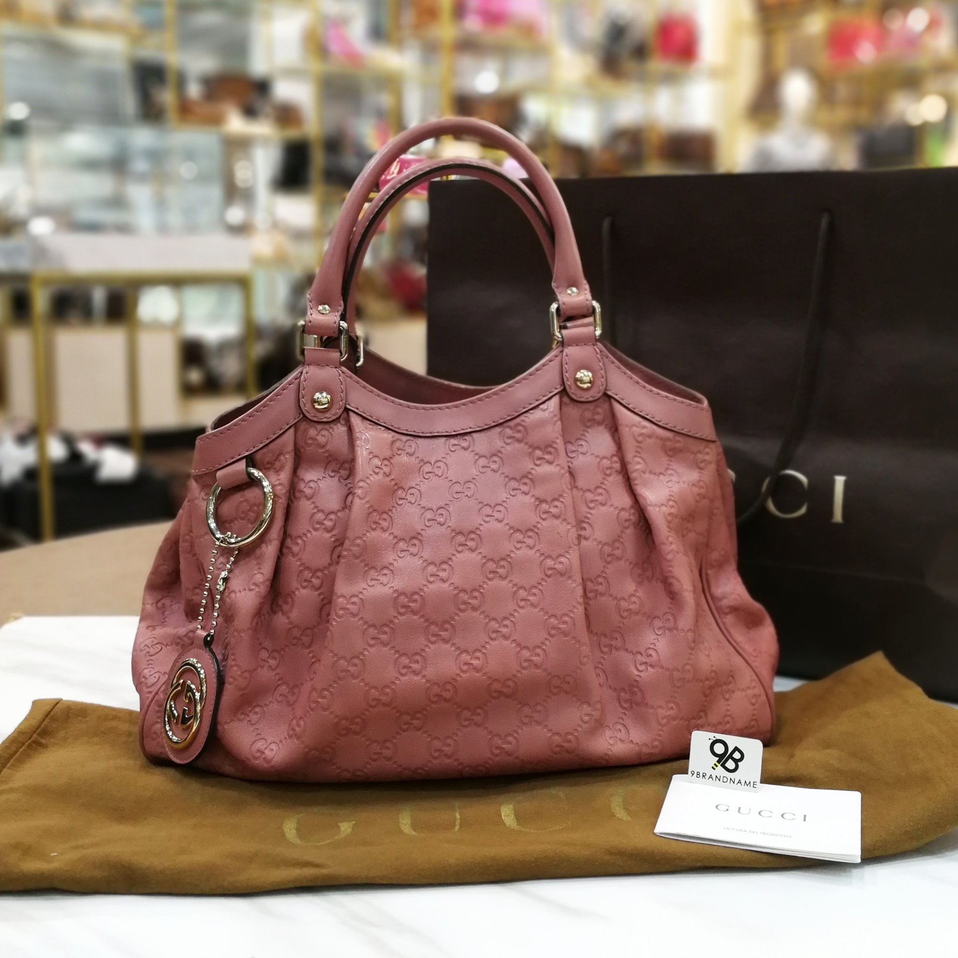 Gucci Guccissima Leather Sukey Tote Bag Pink Medium 211944 001013 ...