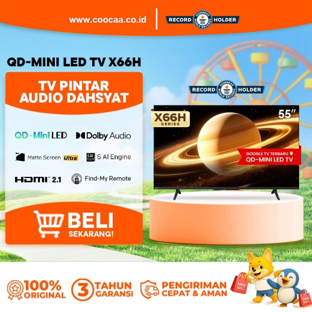 COOCAA 55 inch X66H - 4K QD Mini LED - S AI Engine - Matte Screen Ultra ...