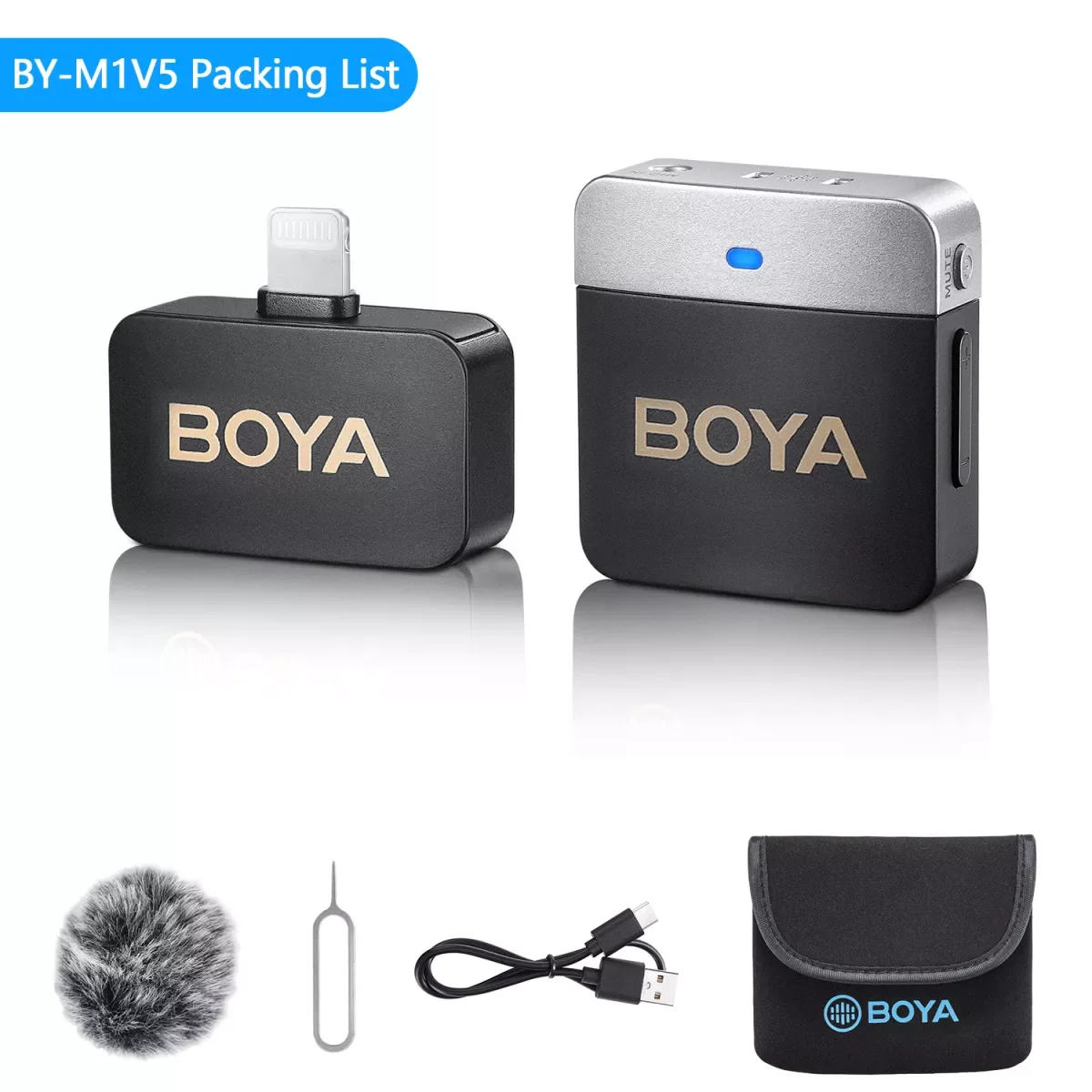 BOYA BY-M1V 2.4GHz Dual-Channel Wireless Microphone System - boyathailand