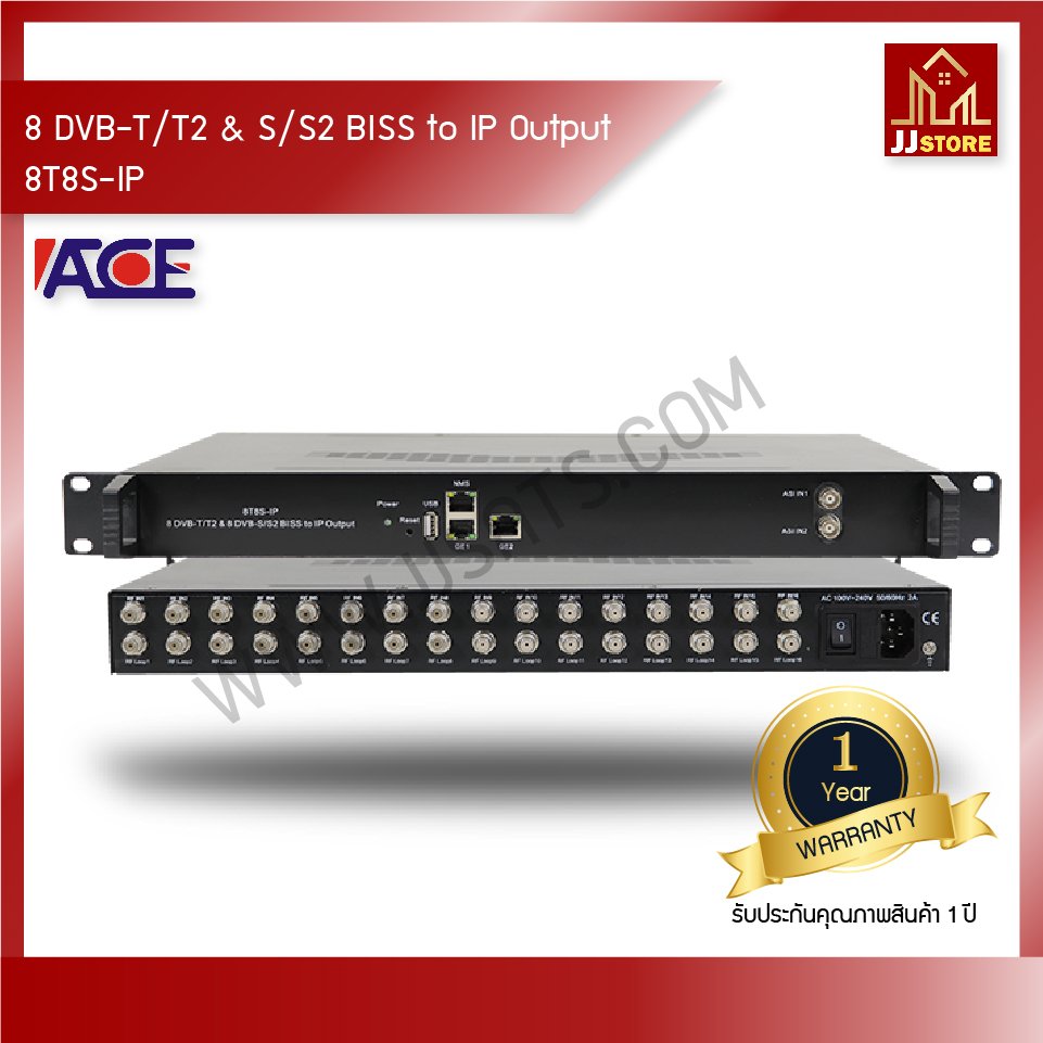 8 DVB-T/T2 & 8 DVB-S/S2 BISS to IP Output - jjsats