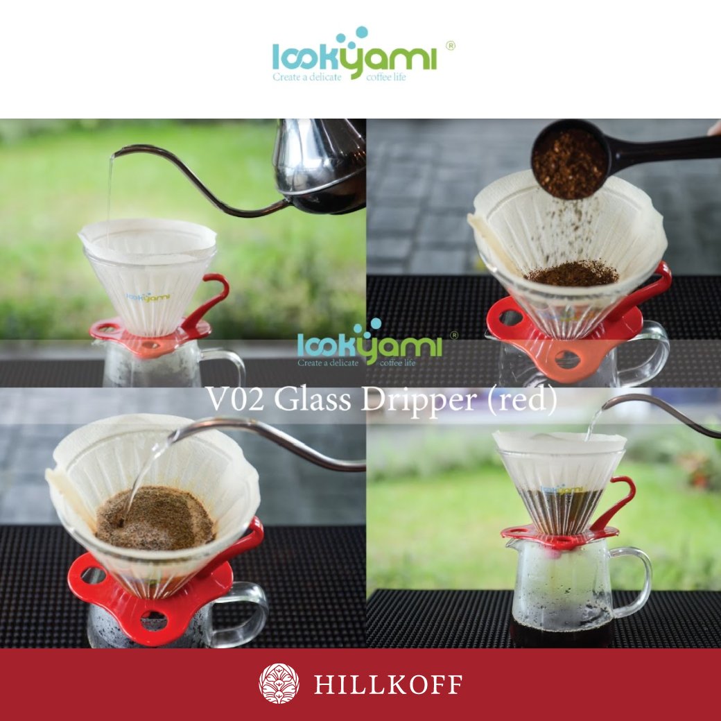 ดริปเปอร์กาแฟเซรามิก Lookyami V02 Flower-shape Glass Dripper