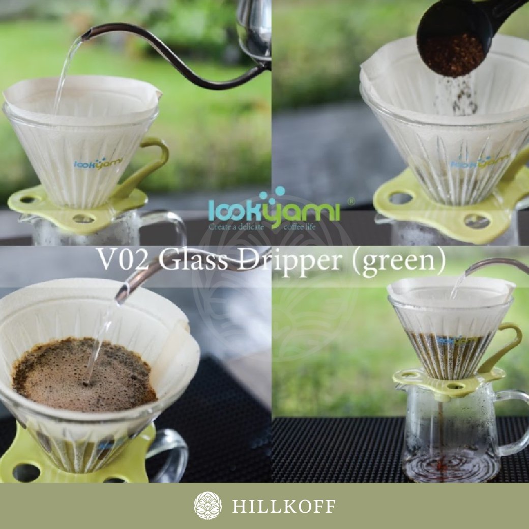ดริปเปอร์กาแฟเซรามิก Lookyami V02 Flower-shape Glass Dripper