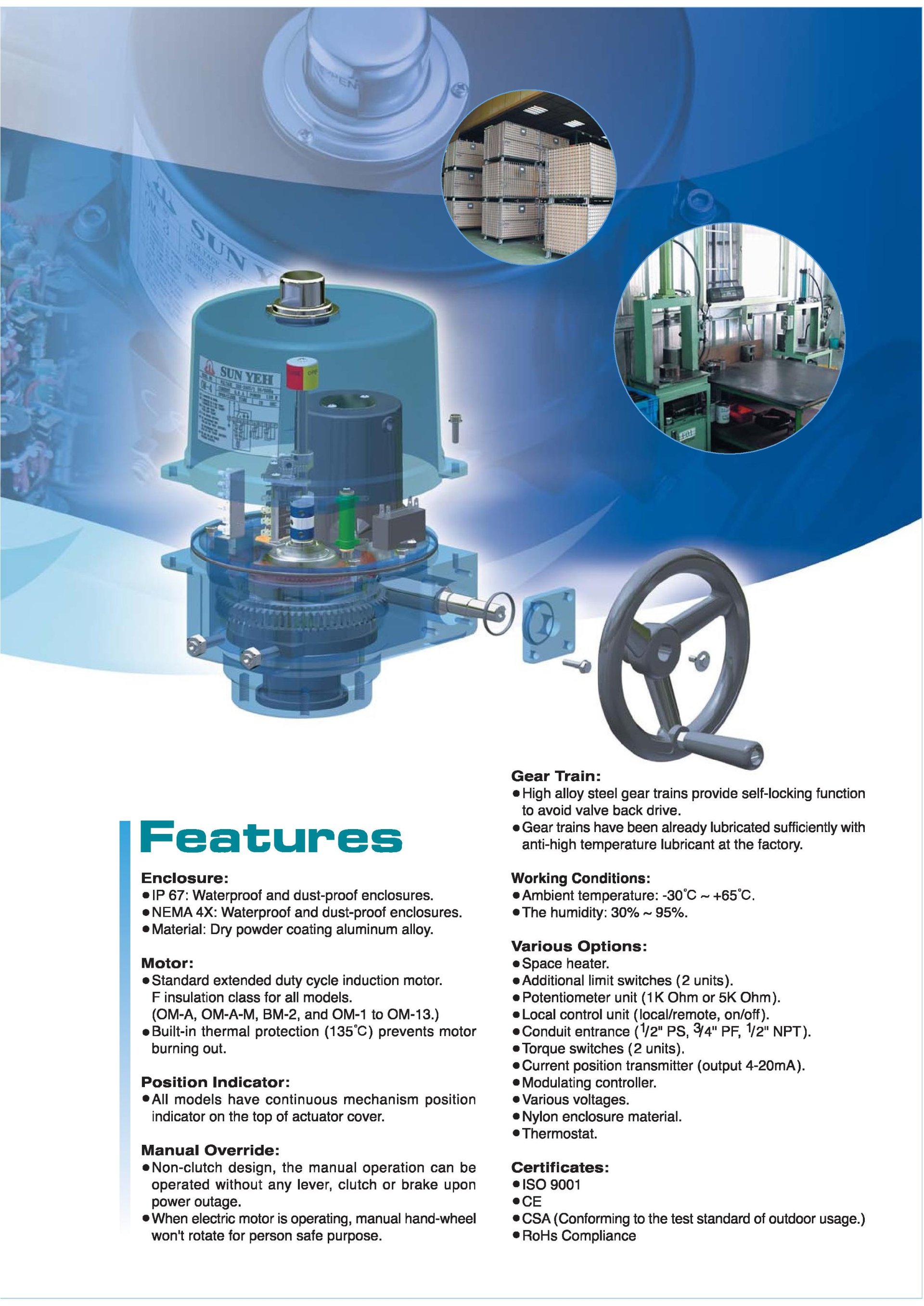 SUN YEH ELECTRIC ACTUATOR (หัวขับไฟฟ้า) - flowautomech