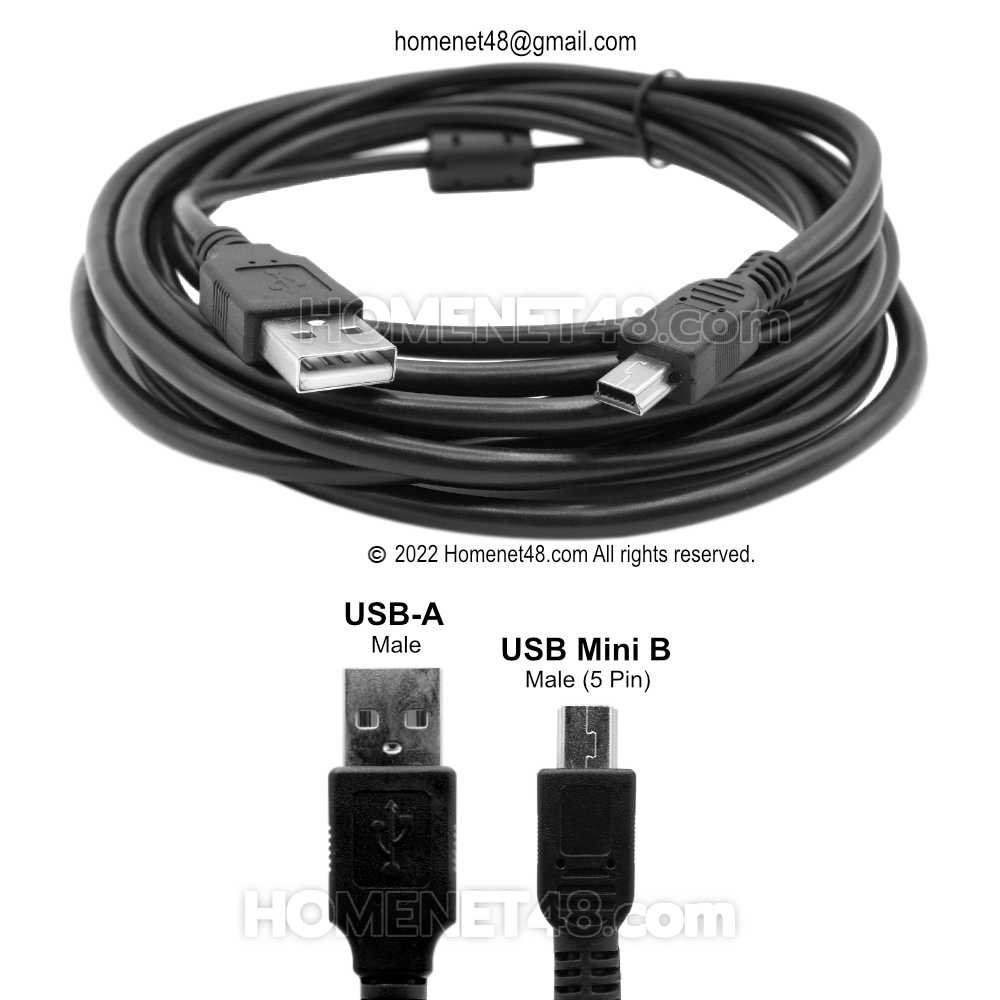 สาย USB Mini B (5 pin) สายชาร์จกล้องติดรถยนต์ กล้องหน้ารถ - homenet48