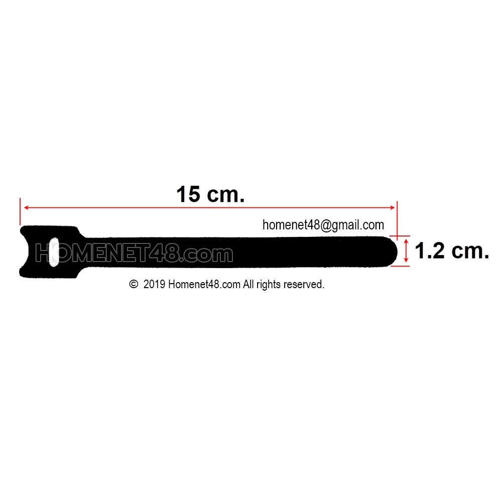 ตีนตุ๊กแก ที่รัดสายไฟ (1.2x15ซม.) (10/Pack) - homenet48