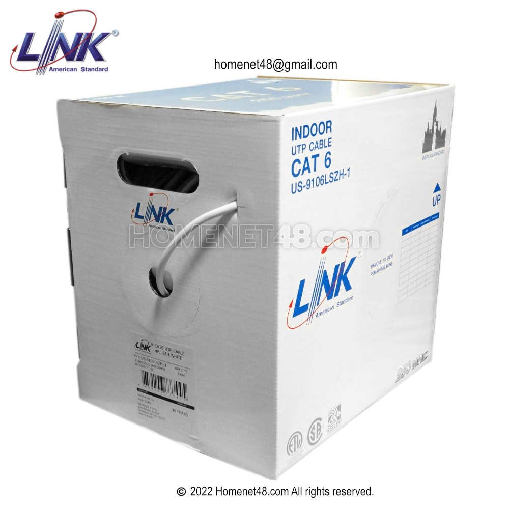 สายแลน CAT6 Link (US-9106LSZH-1) ในอาคาร กล่องเล็ก (100M) - homenet48
