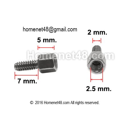 Screw for VGA RS232 DVI head on graphics card (2 pieces) - homenet48