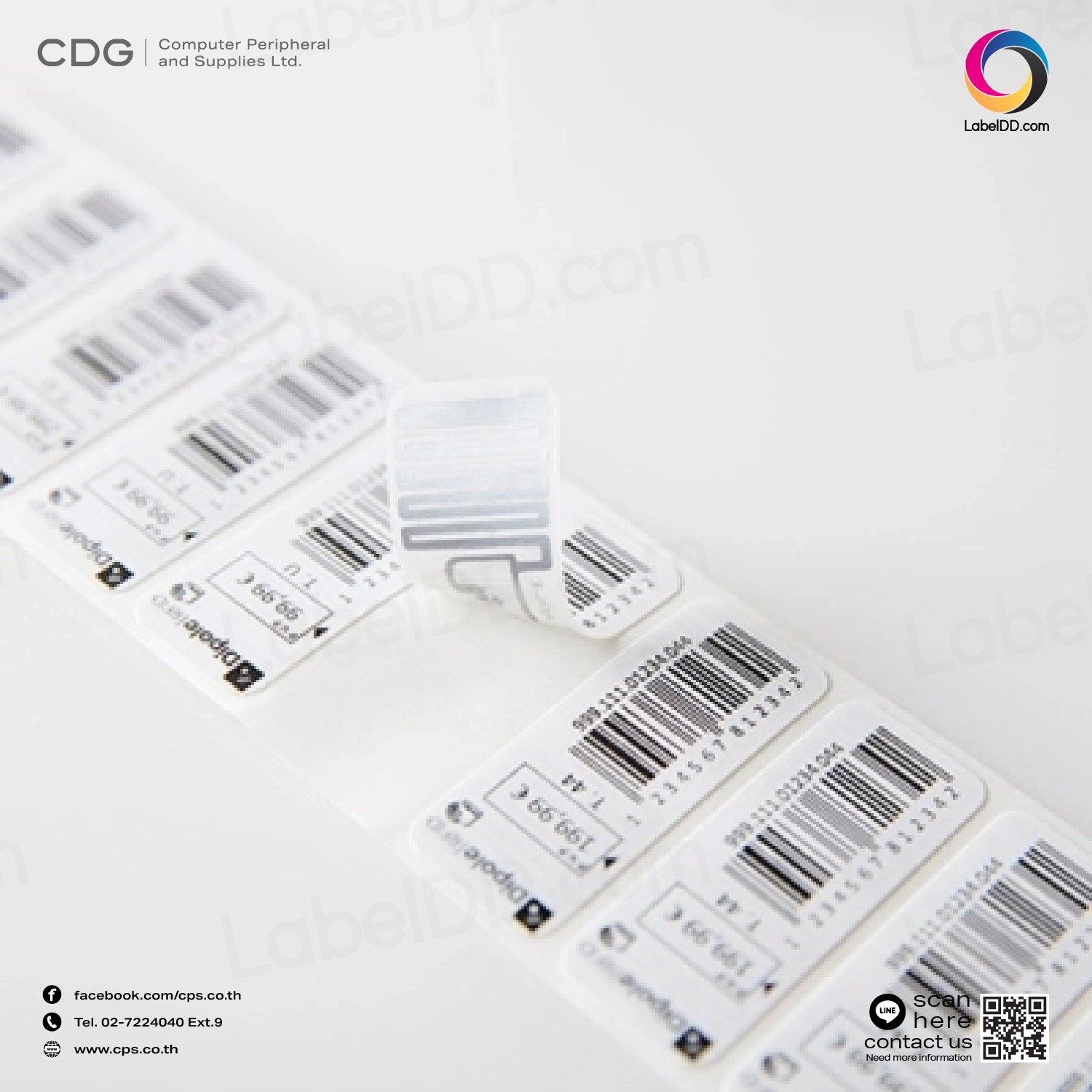 ฉลากสติ๊กเกอร์แท็ก RFID UHF Tag Label Adhesive 73x24mm