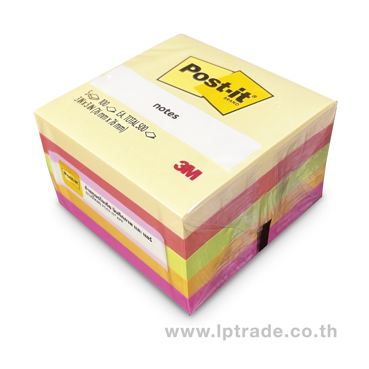 กระดาษโน้ต Post-it 3M 654-5ASST 3"x3" นีออน - lptrade
