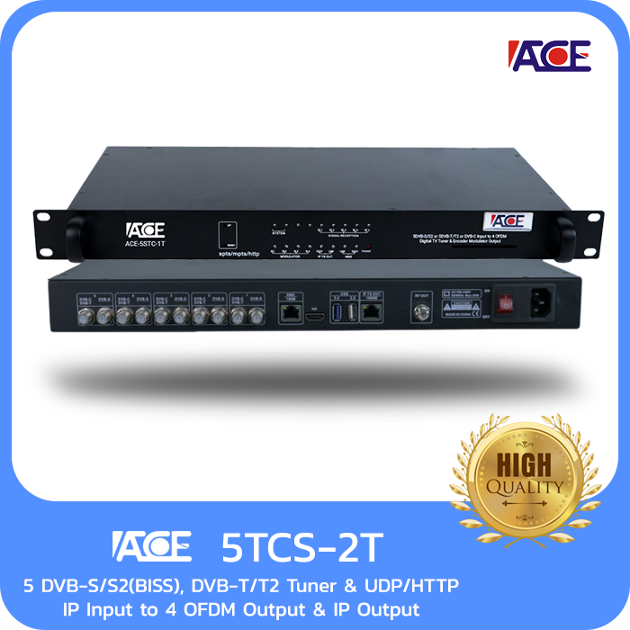 5DVB-S/S2 or 5DVB-T/T2 Input to 2 OFDM Digital TV Tuner & Encoder ...