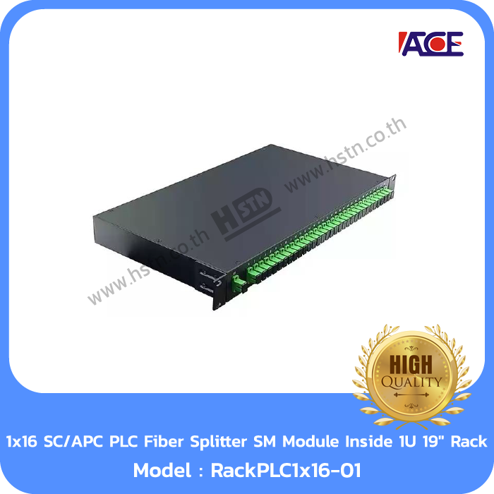1x16 SC/APC PLC Fiber Splitter SM Module Inside 1U 19" Rack Model-RackPLC1x16-01 - hstn