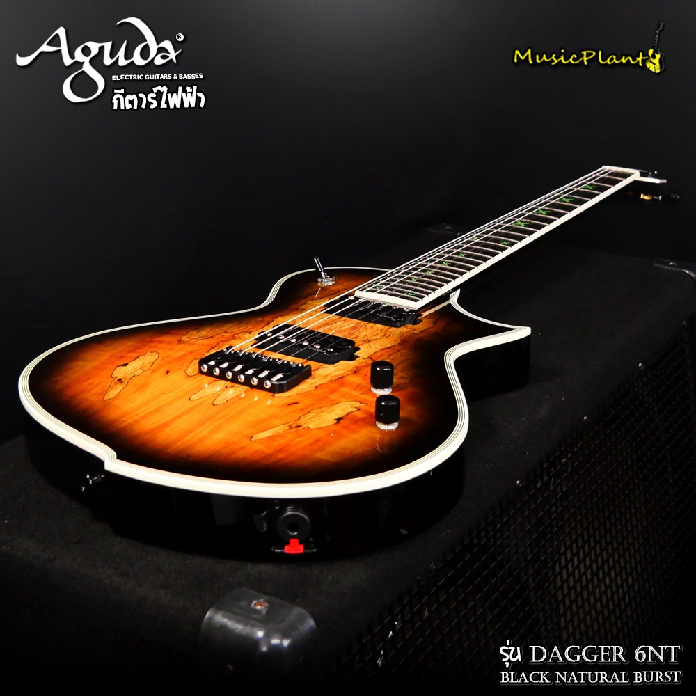 Aguda Electric Guitar กีตาร์ไฟฟ้า Metal รุ่น DAGGER 6NT Black Natural ...