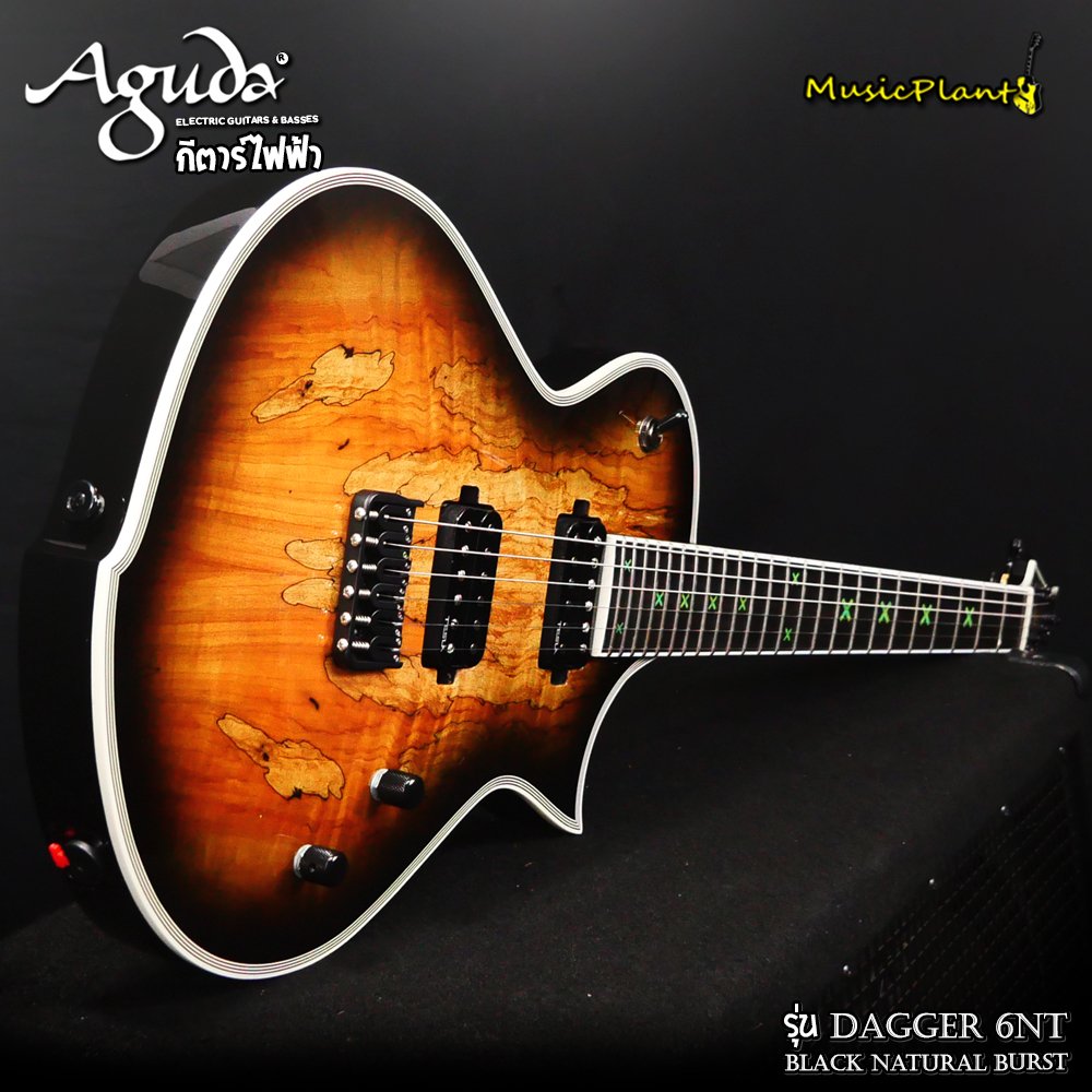 Aguda Electric Guitar กีตาร์ไฟฟ้า Metal รุ่น DAGGER 6NT Black Natural ...
