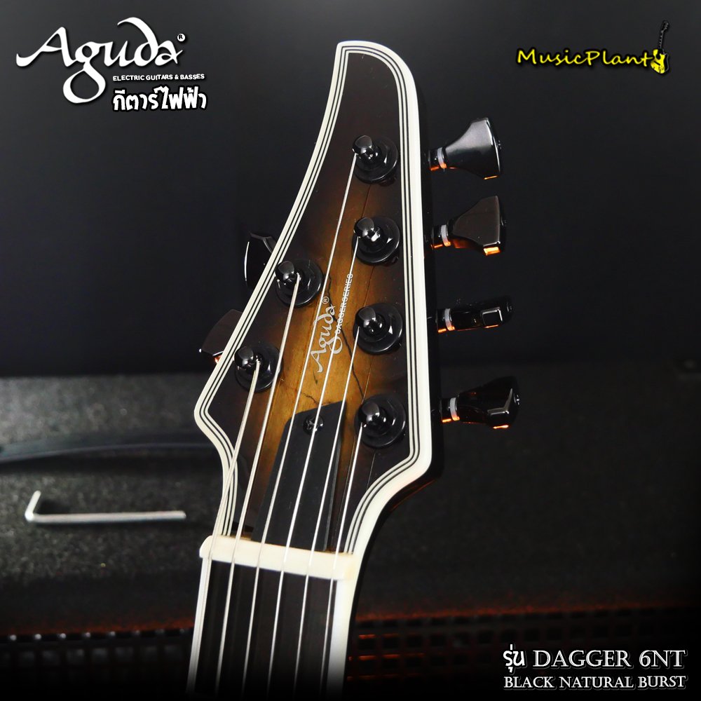 Aguda Electric Guitar กีตาร์ไฟฟ้า Metal รุ่น DAGGER 6NT Black Natural ...