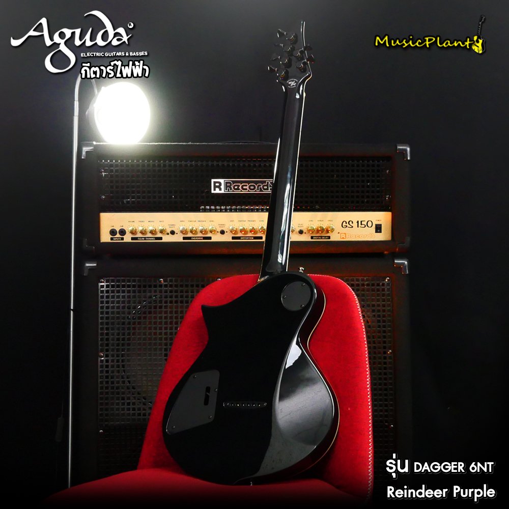 Aguda Electric Guitar กีตาร์ไฟฟ้า Metal รุ่น DAGGER 6NT Reindeer Purple ...