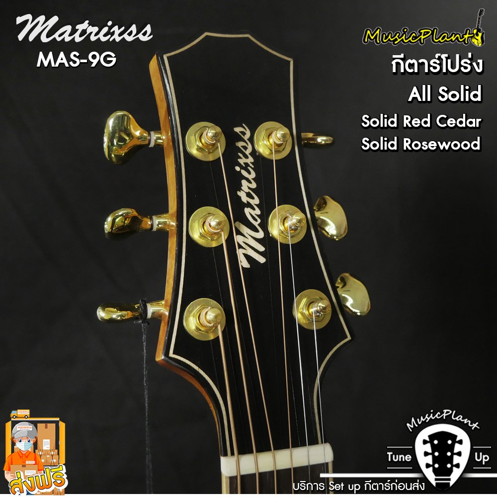 Matrixss กีตาร์โปร่ง/กีตาร์โปร่งไฟฟ้า รุ่น MAS-9G All Solid (Solid ...