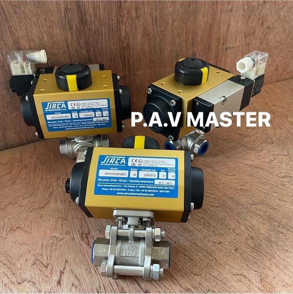 SIRCA ACTUATOR AP01DA ประกอบ BALL VALVE 2Way , 3Way SS.316 1000WOG SIZE ...