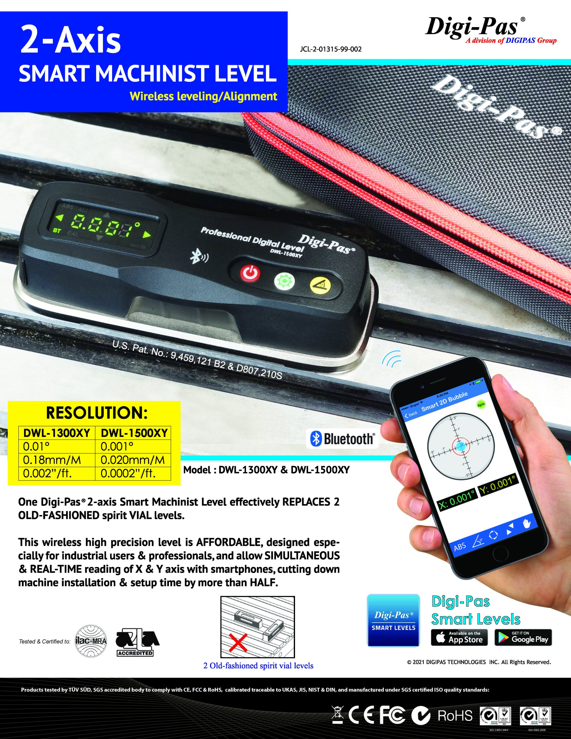 Digi-Pas ระดับน้ำดิจิตอลและระดับน้ำแม่นยำสูง - jet