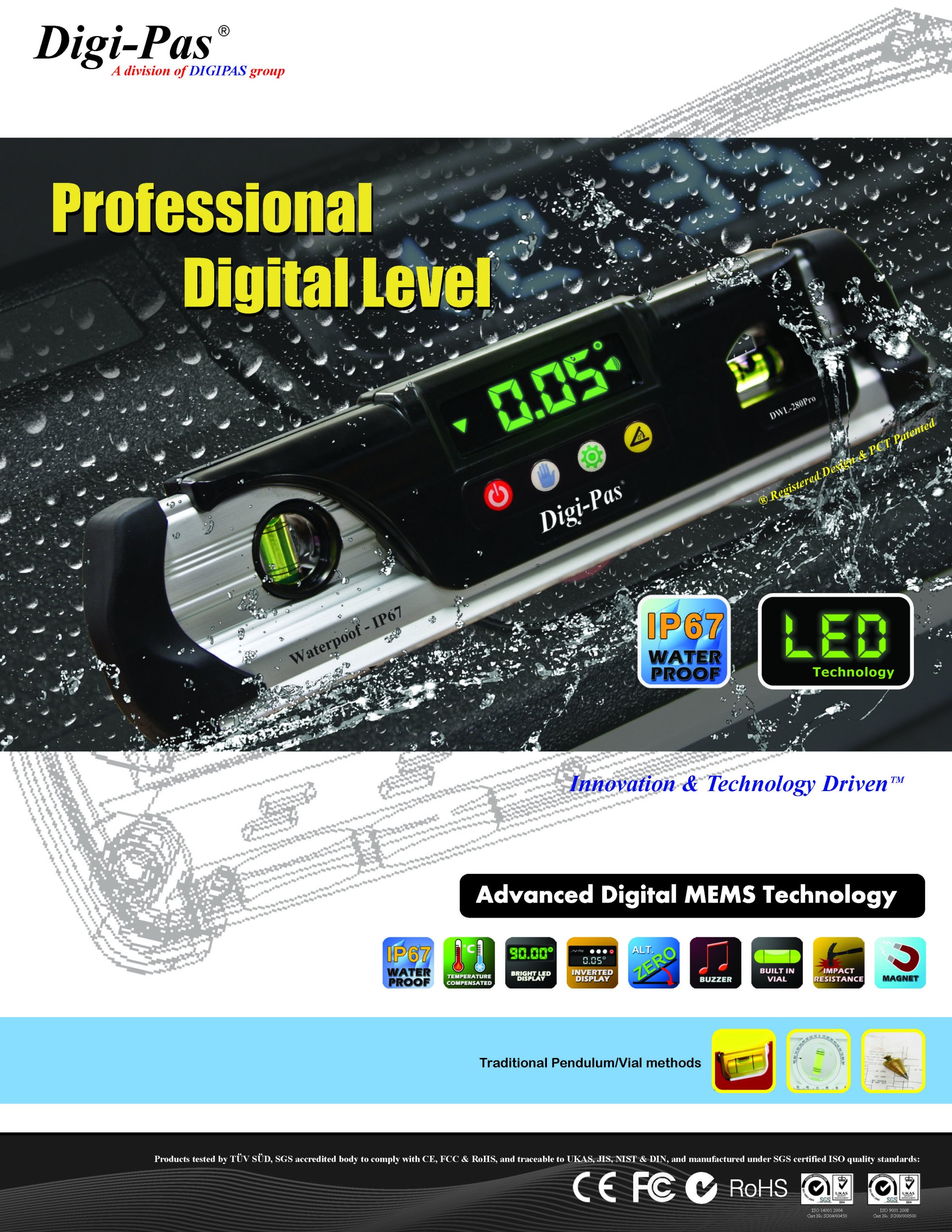 Digi-Pas ระดับน้ำดิจิตอลและระดับน้ำแม่นยำสูง - jet