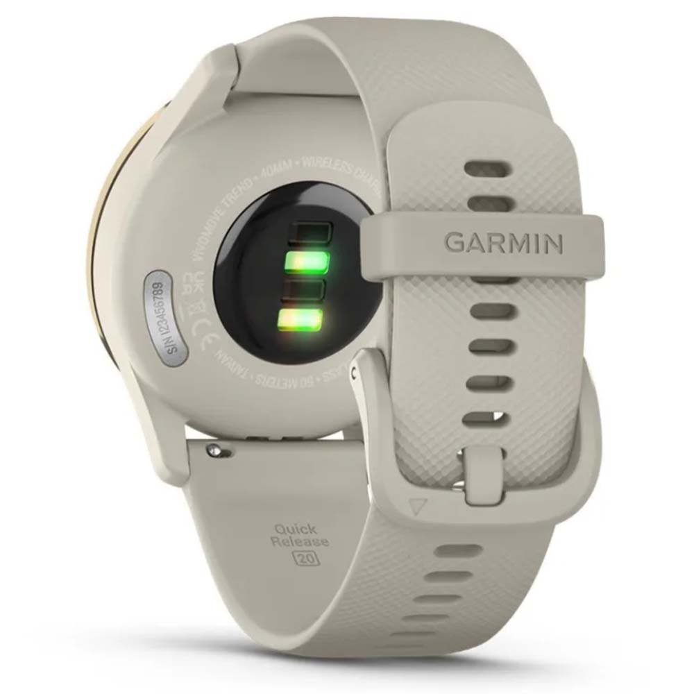 GARMIN VIVOMOVE TREND CREAM GOLD STAINLESS STEEL BEZEL WITH FRENCH GRAY ...