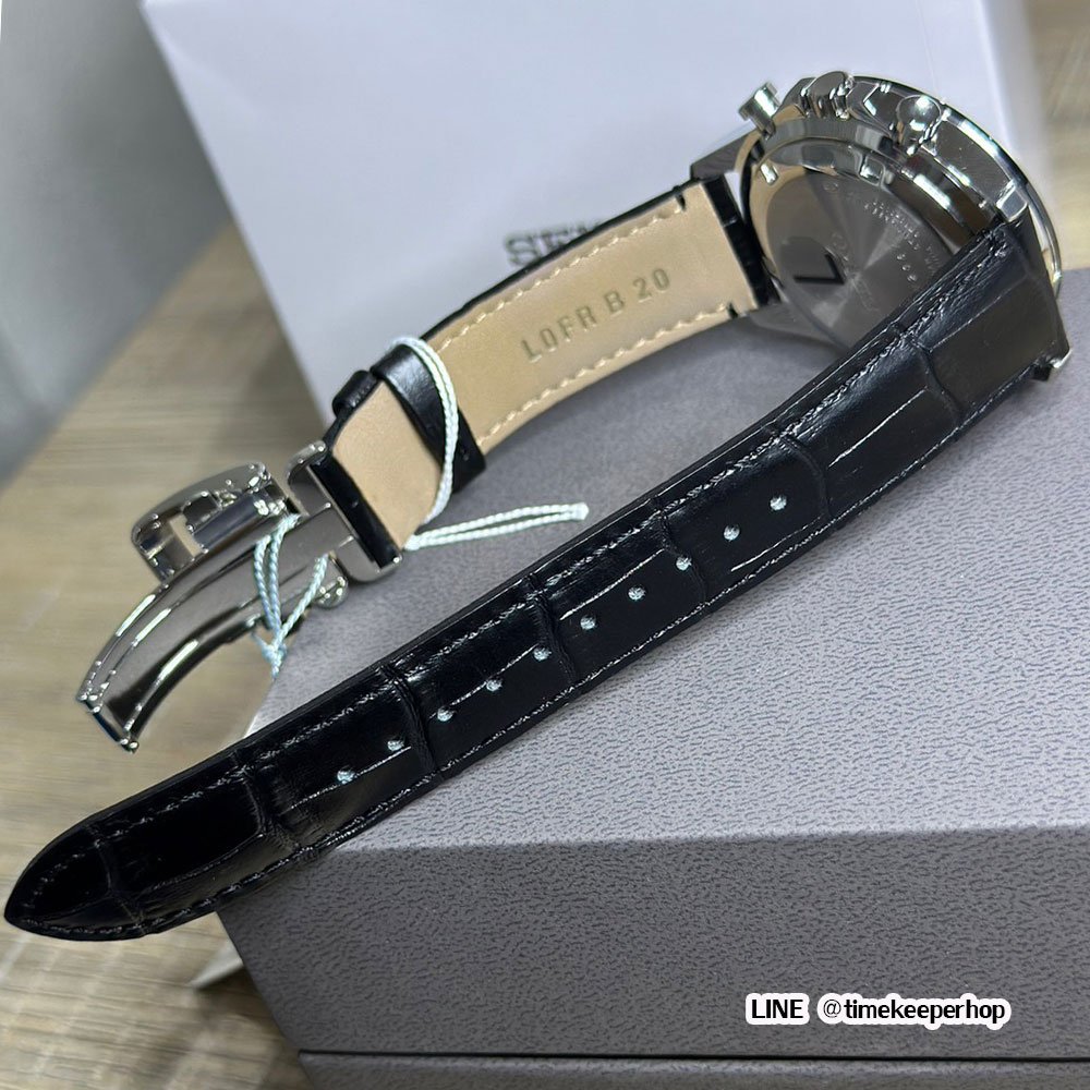 SEIKO นาฬิกาข้อมือผู้ชาย สายหนัง รุ่น SBTR021 - สีเงิน/ดำ - timekeepershop