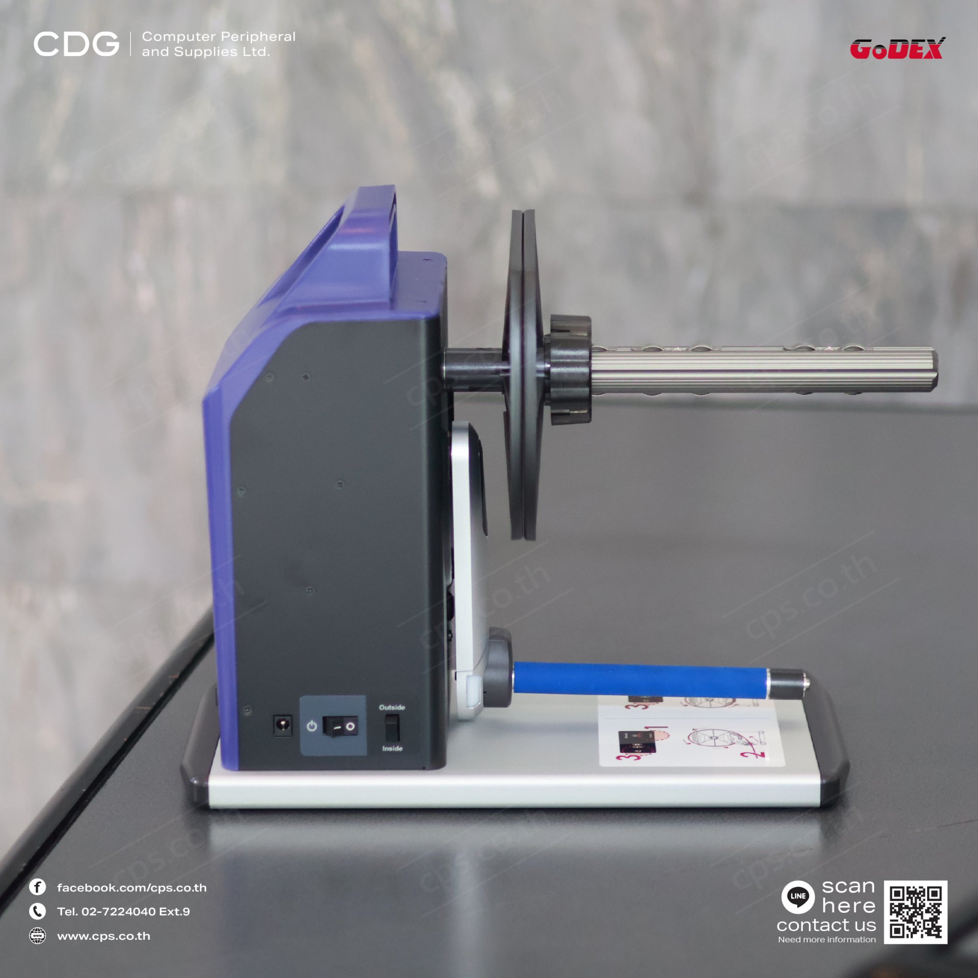 Label Rewinder T10 / T20 อุปกรณ์เสริมสำหรับเครื่องพิมพ์ฉลาก - cps