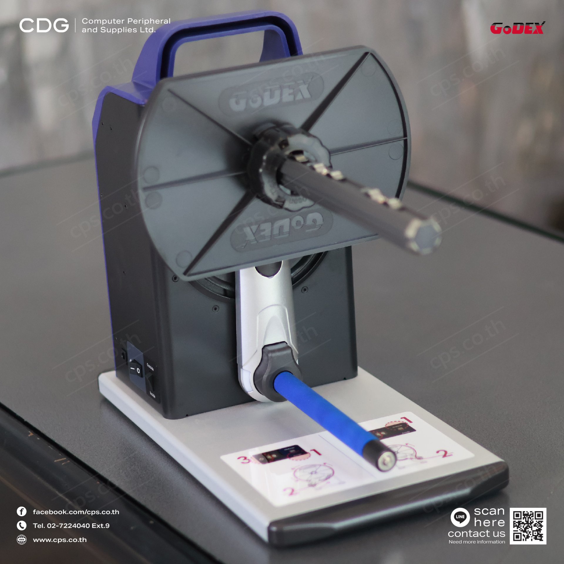 Label Rewinder T10 / T20 อุปกรณ์เสริมสำหรับเครื่องพิมพ์ฉลาก - cps