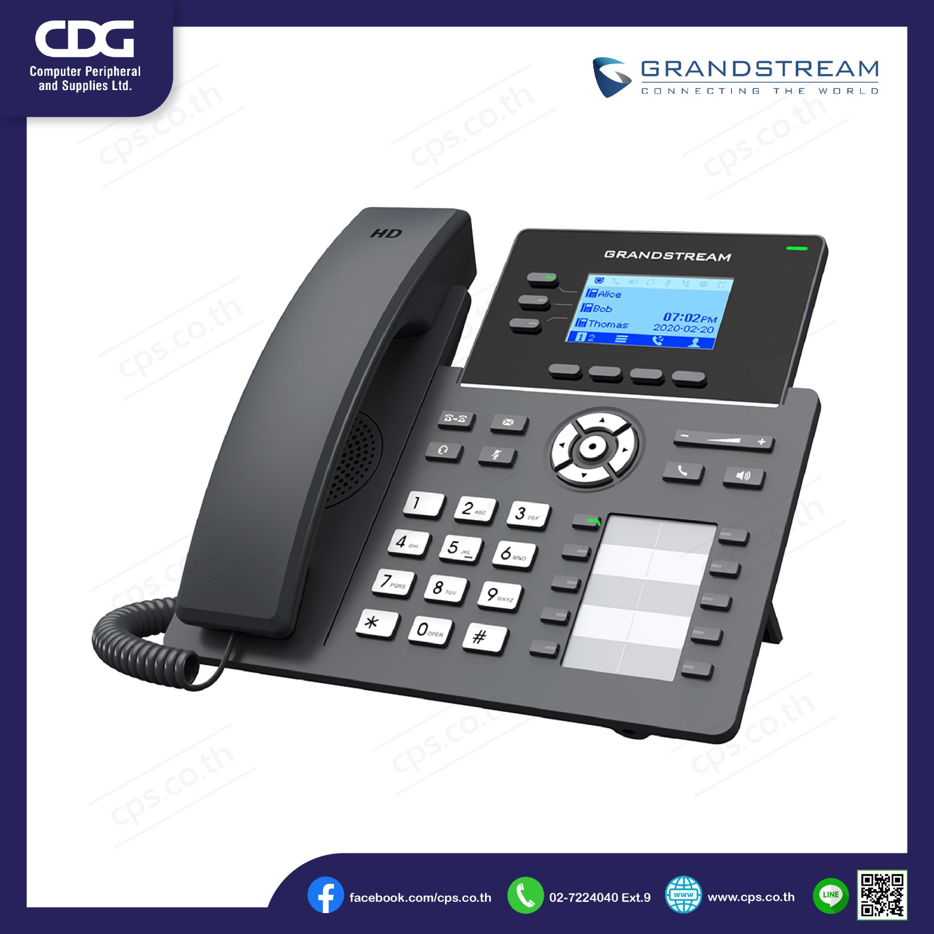 IP Phone Grandstream Model GRP2604P 3 Lines, 6 SIP Accounts - cps
