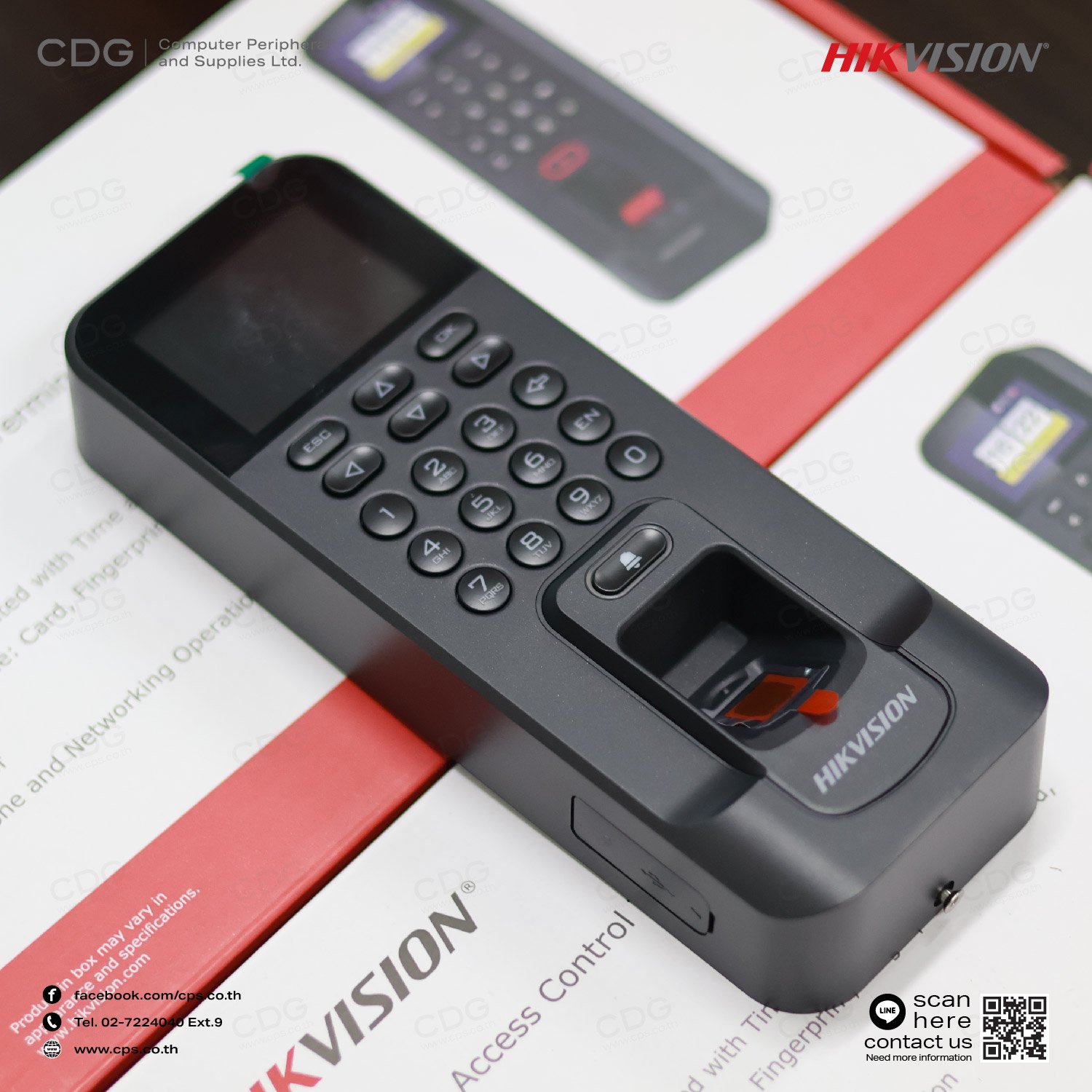 เครื่องสแกนลายนิ้วมือ Hikvision Finger Scan DS-K1T804BMF - cps