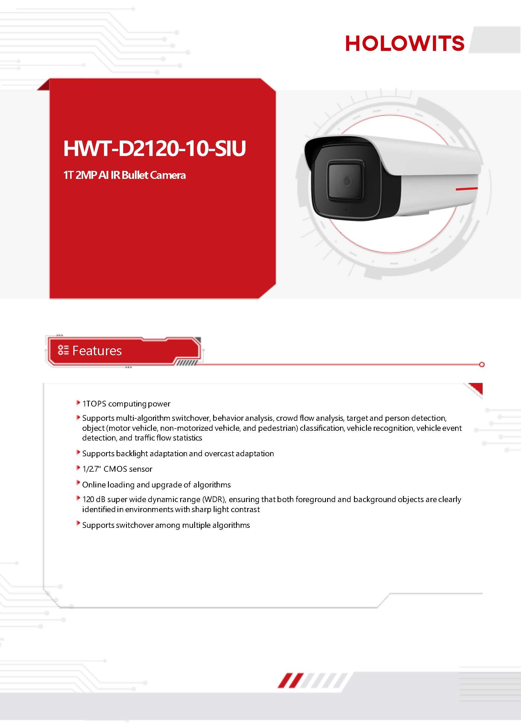 HOLOWITS รุ่น HWT-D2120-10-SIU IR Bullet Camera - cps