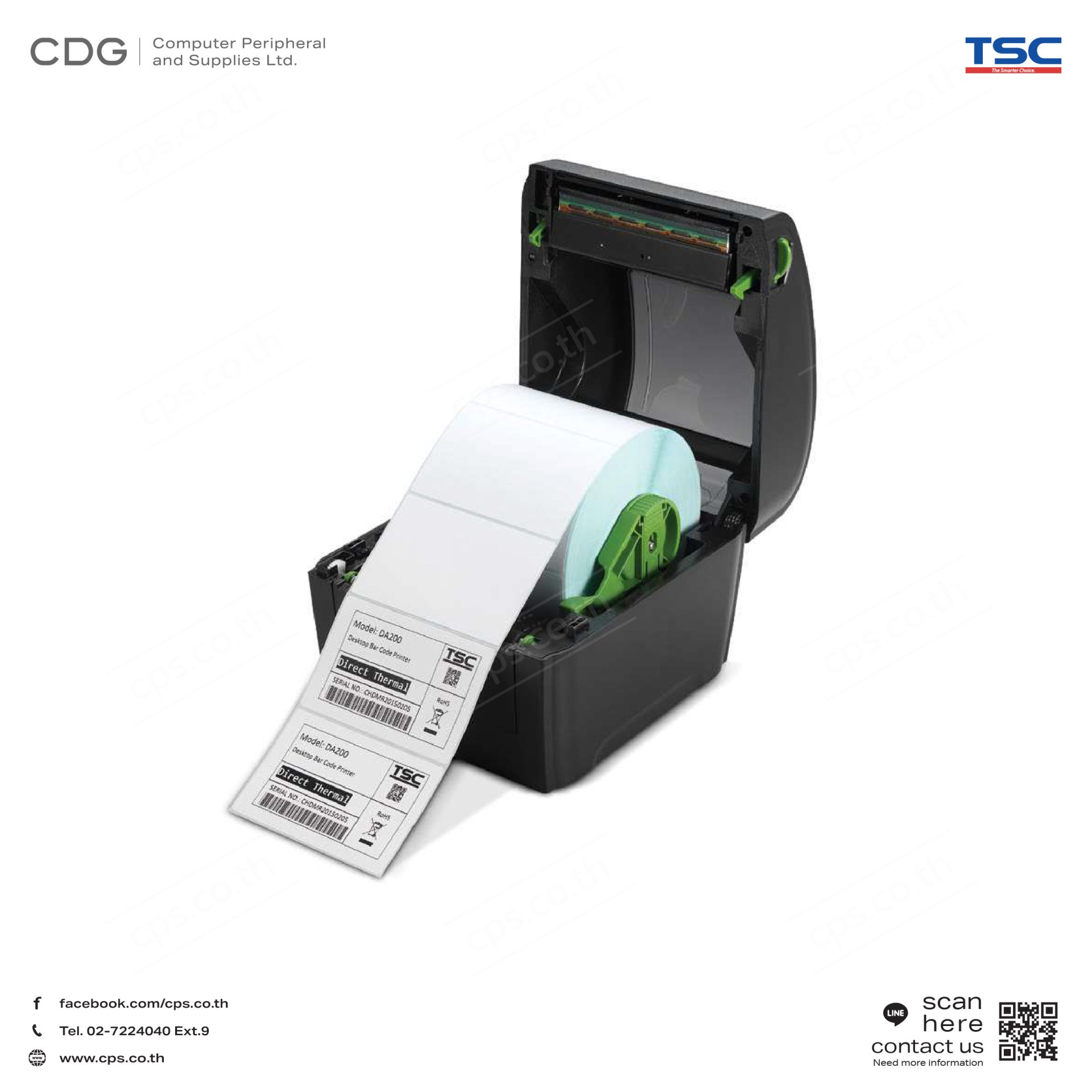 TSC DA320 Printer Barcode, Thermal Direct Printer 300 DPI - cps