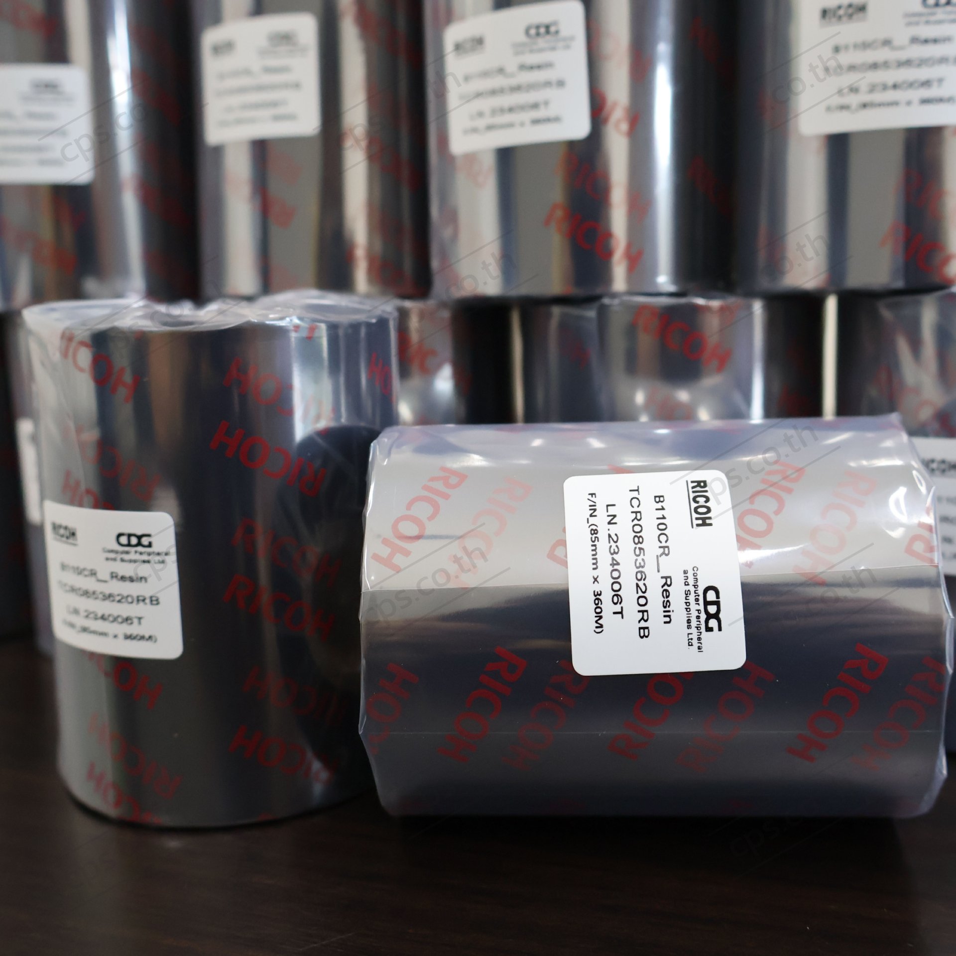 Ribbon Ricoh รุ่น B110CR ชนิด Resin หมึกพิมพ์บาร์โค้ด - cps