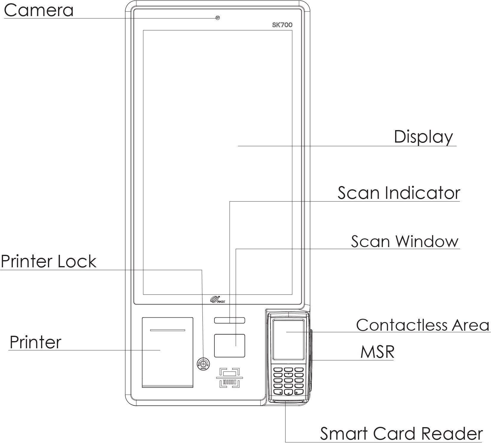 ตู้ Smart Kiosk SK700 Anti-Vandalism Touchscreen - cps