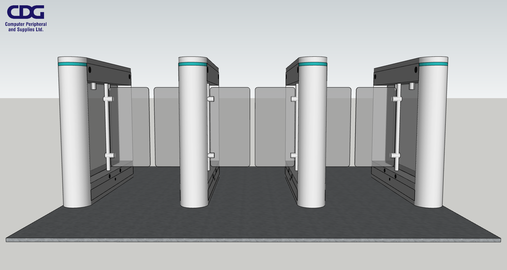 การออกแบบประตูเปิด-ปิด แบบบานสวิง จำนวน 6 เลน - cps