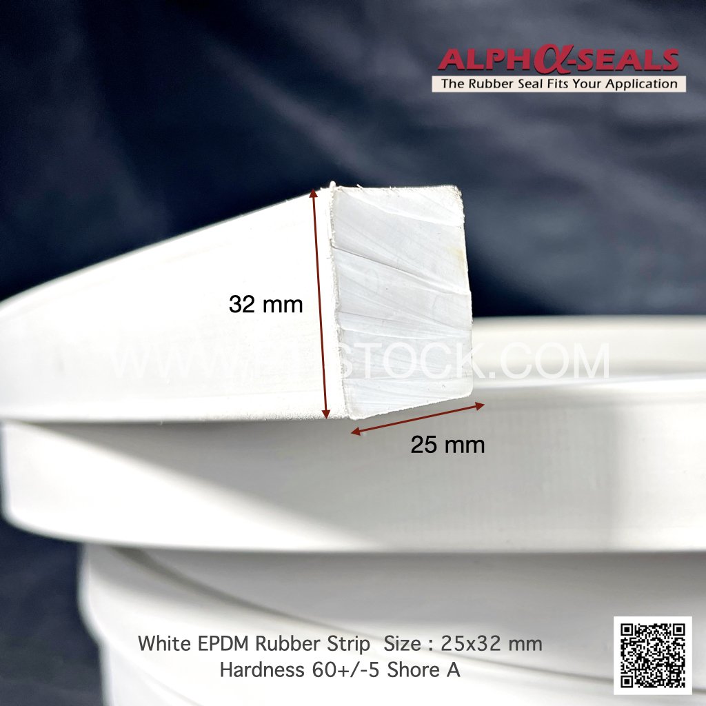 White EPDM Strip 25x32 mm - ptistock