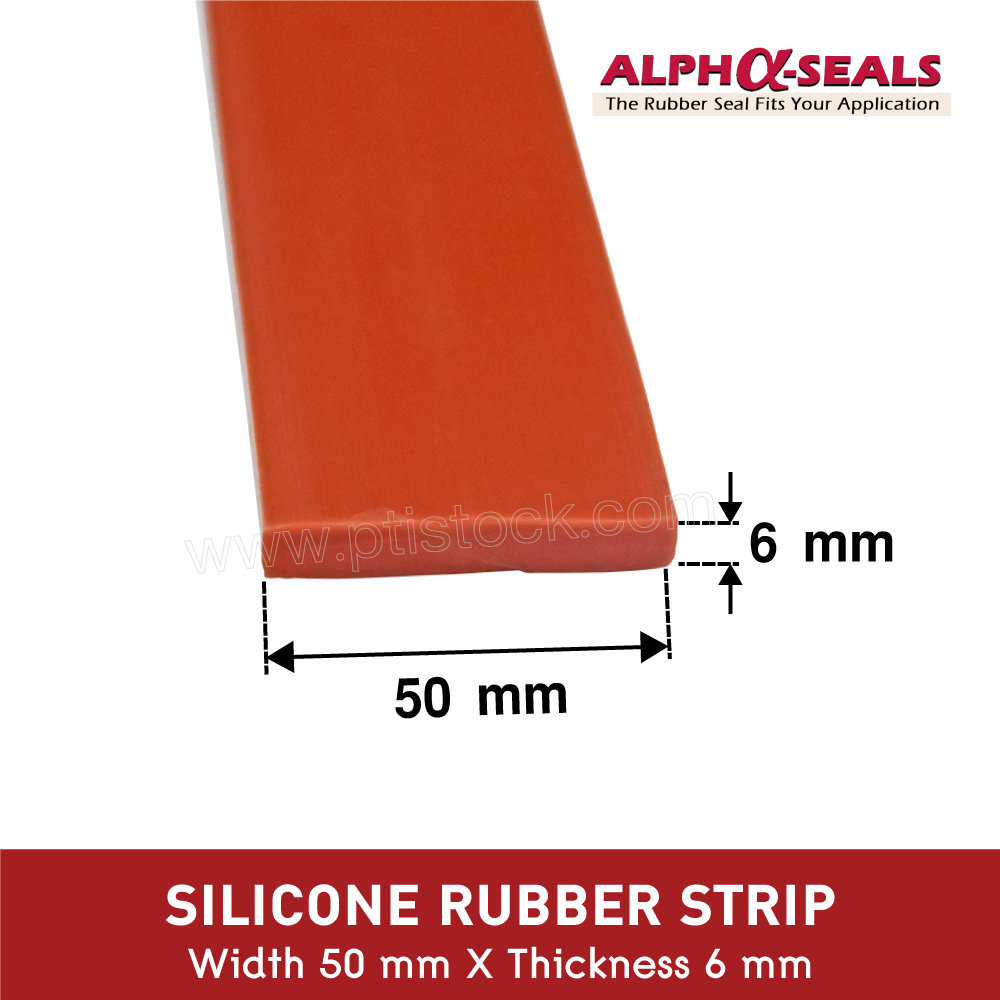 Silicone Rubber Strip 50x6 mm - ptistock