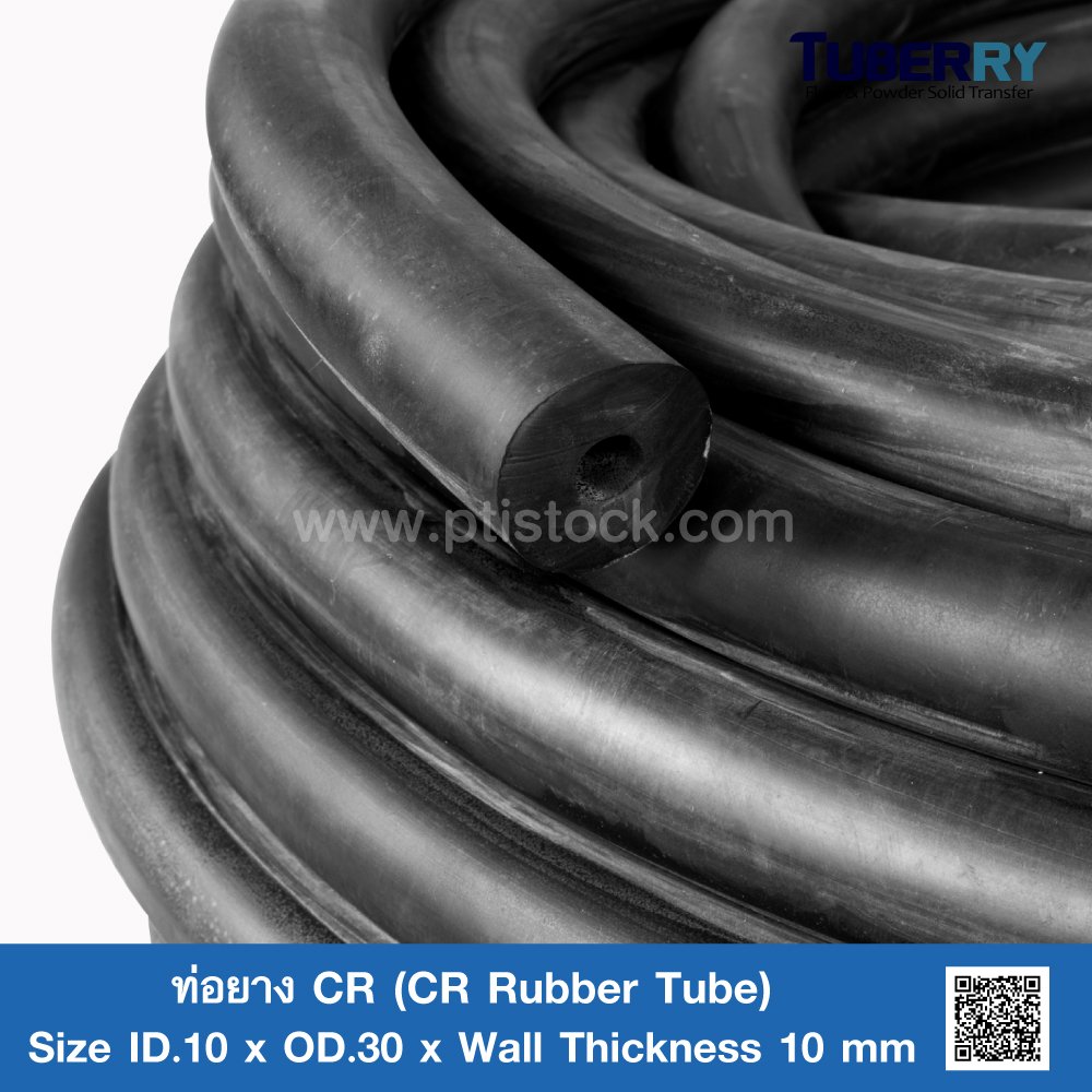 CR (Neoprene) Rubber Tube ID.10 x OD.30 mm - ptistock
