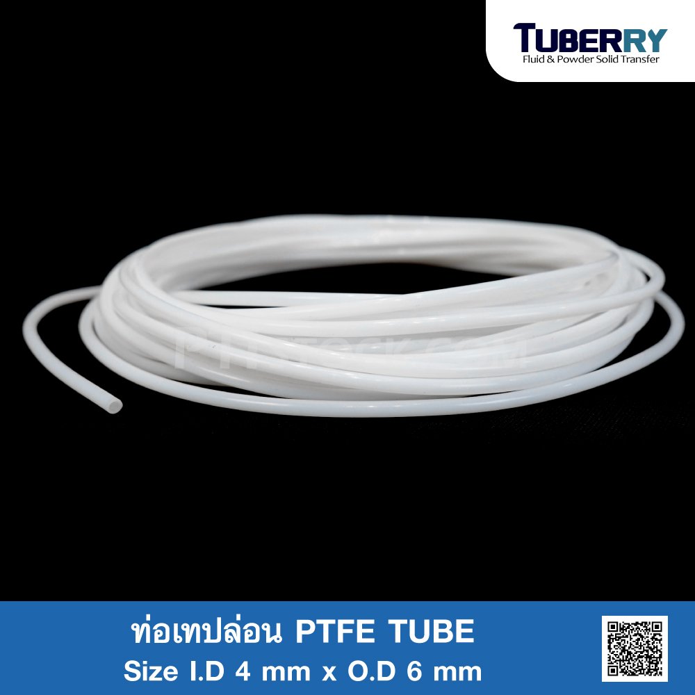 PTFE TUBE I.D 4 mm x O.D 6 mm - ptistock