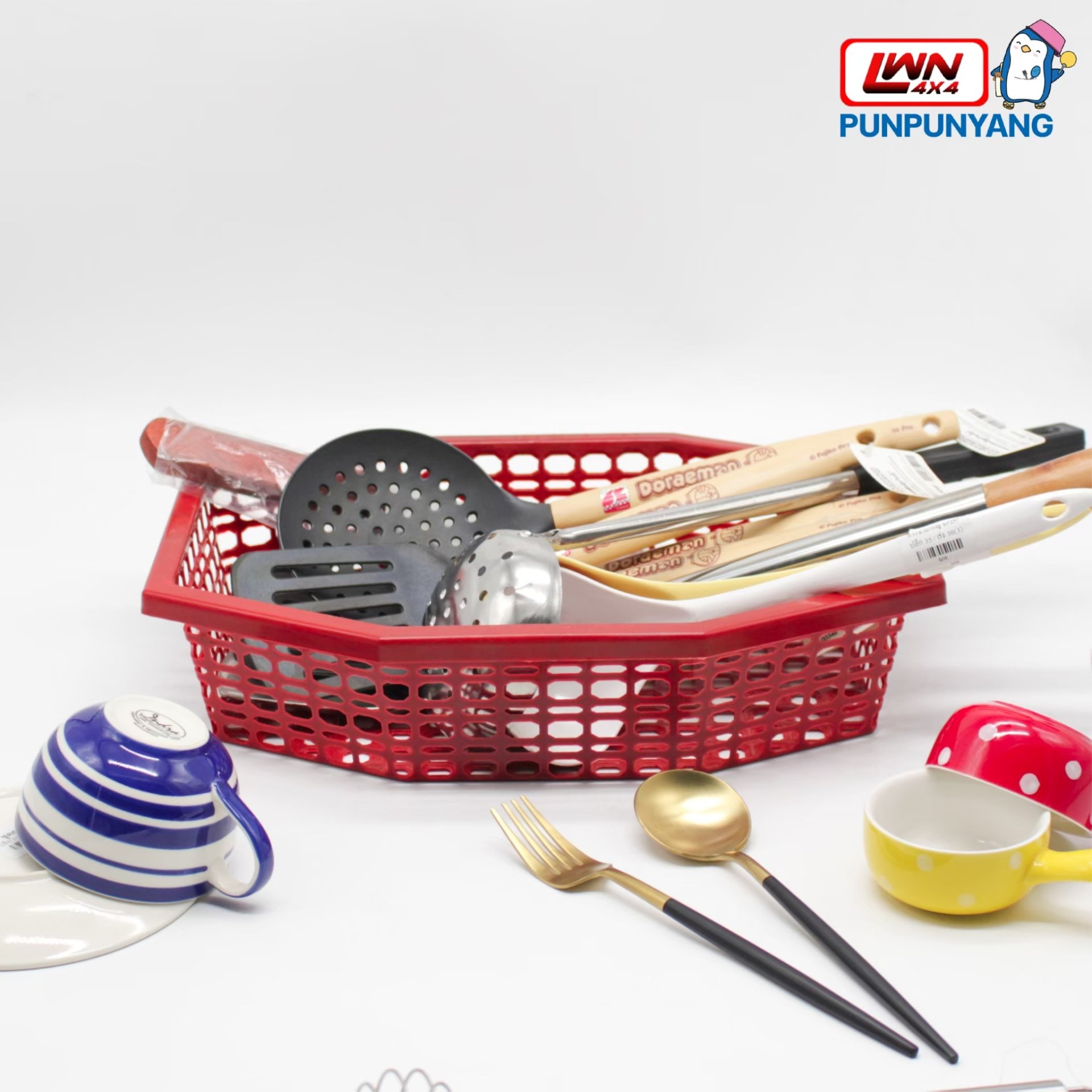 ตะกร้าพลาสคิก กระจาดใส่ของ 151A/152A กระจาดแปดเหลี่ยม - lwnlife