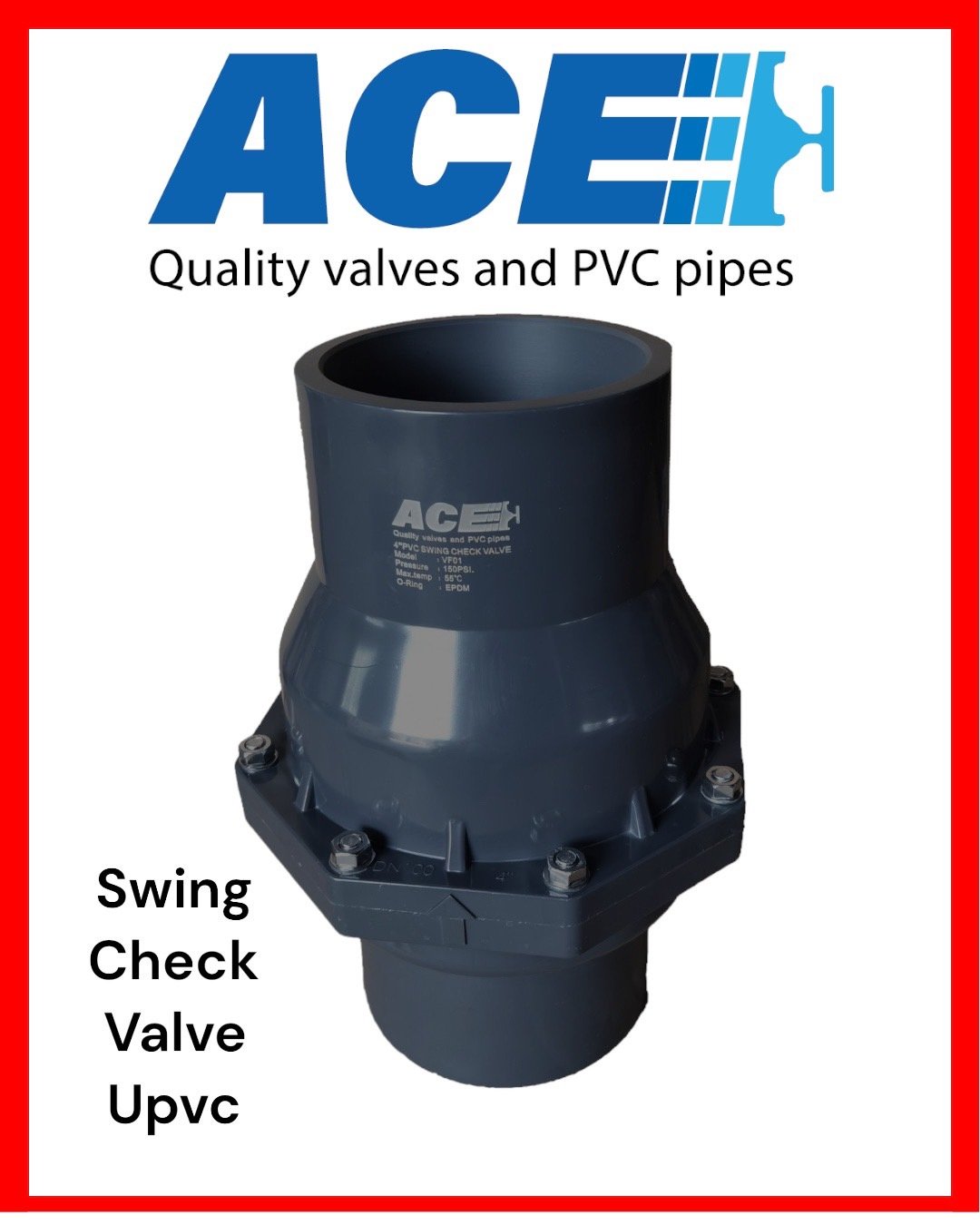 ACE CHECK VALVE 4" SWING TYPE - winwinpoolshop