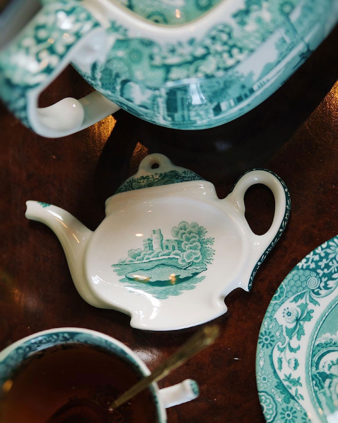 Spode Green Italian Tea Bag Tidy - blueandwhitethailand