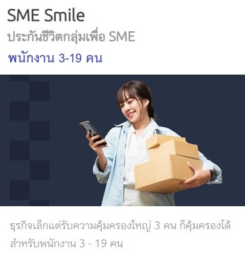 ประกันกลุ่ม SME SMILE พนักงาน 3-19 คน - xn--12caay1gbcj4a3as1a3lpags9g2n