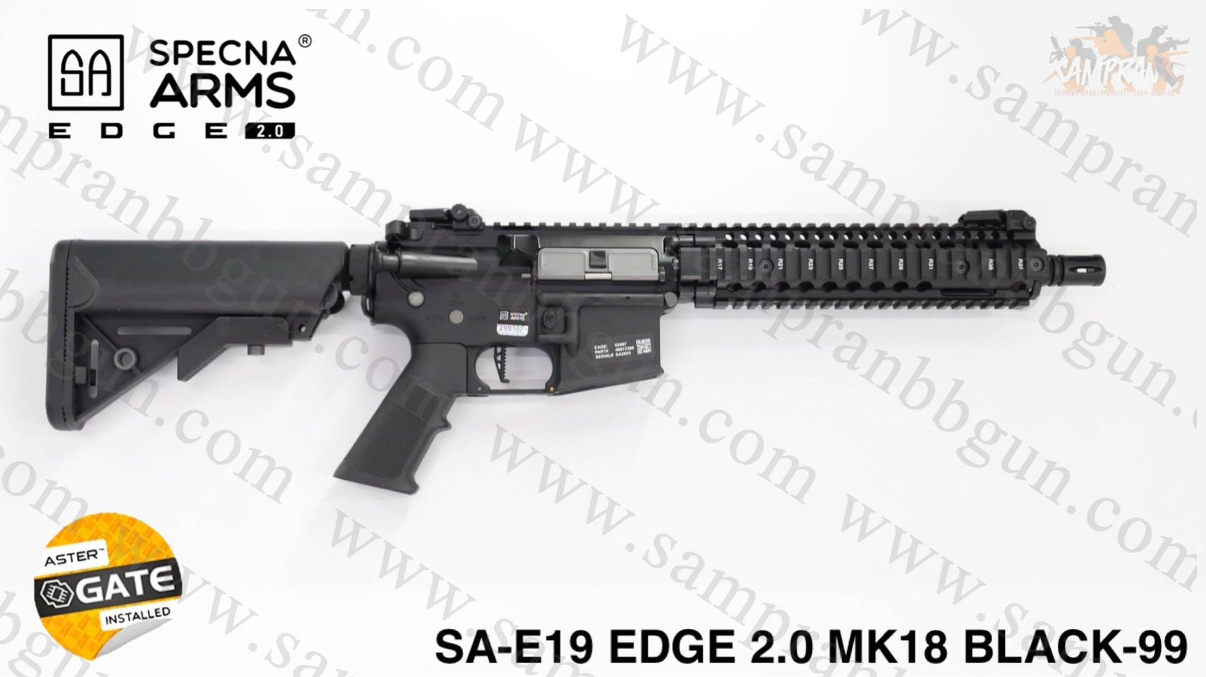 Specna Arms E19 EDGE 2.0TM DD MK18 Mod1 AEG - Black - sampranbbgun