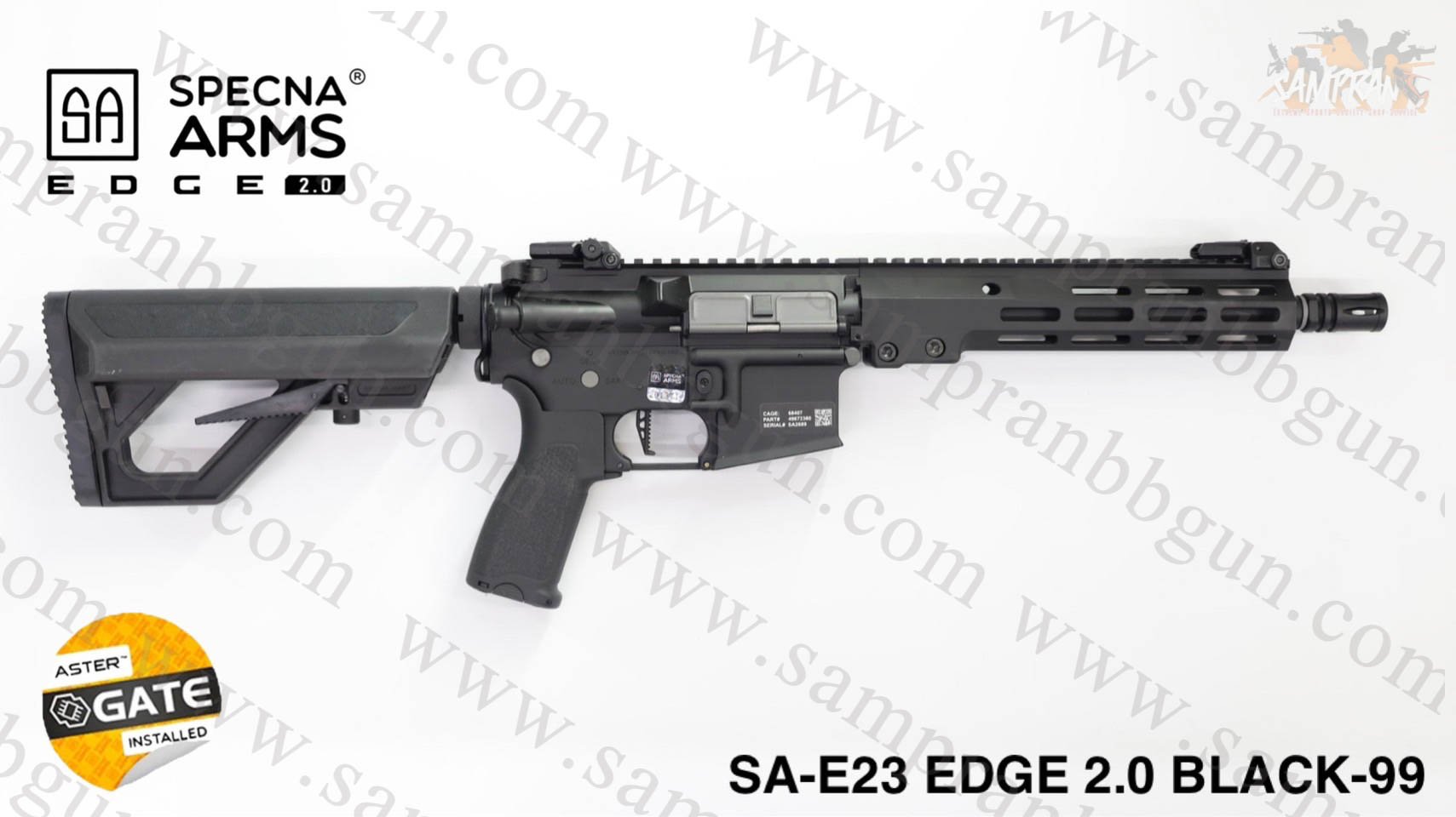 Specna Arms E23 EDGE 2.0TM AEG - Black - sampranbbgun