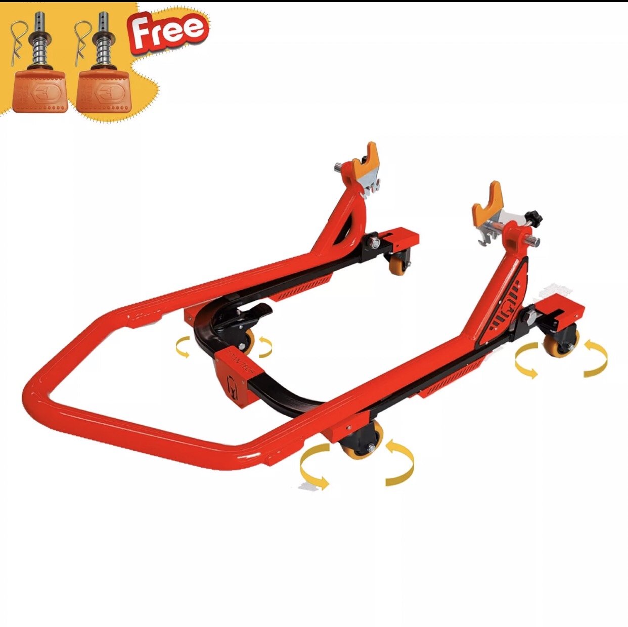 Titan Tech 360° Motorcycle Paddock Stand (Crimson Red) - titan