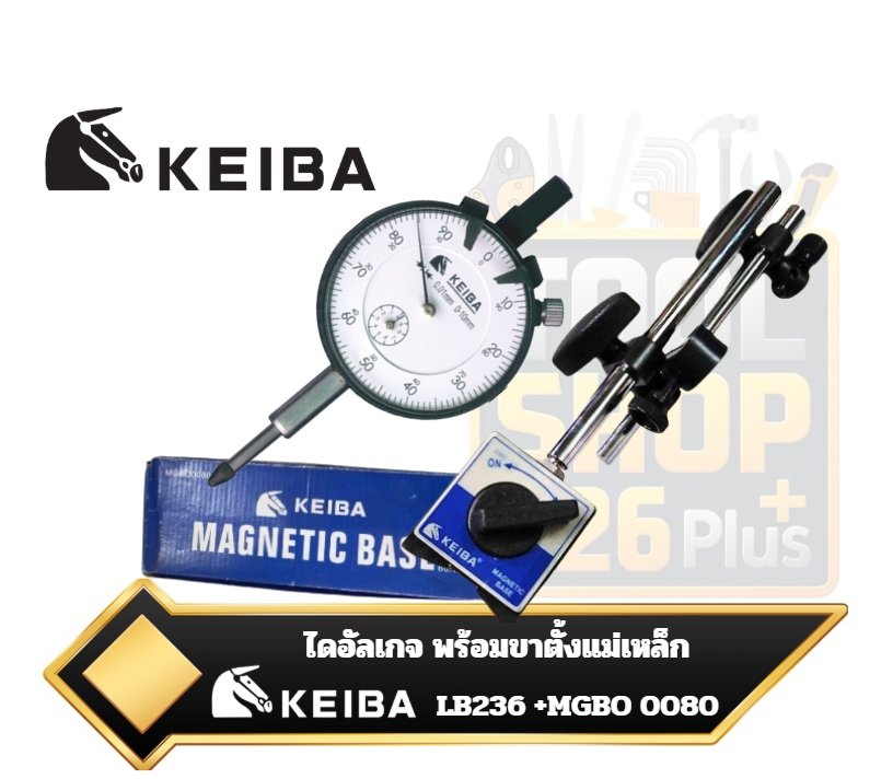 LB236 KEIBA ไดอัลเกจตั้งศูนย์ พร้อมขาตั้งแม่เหล็ก KEIBA MGBO 0080