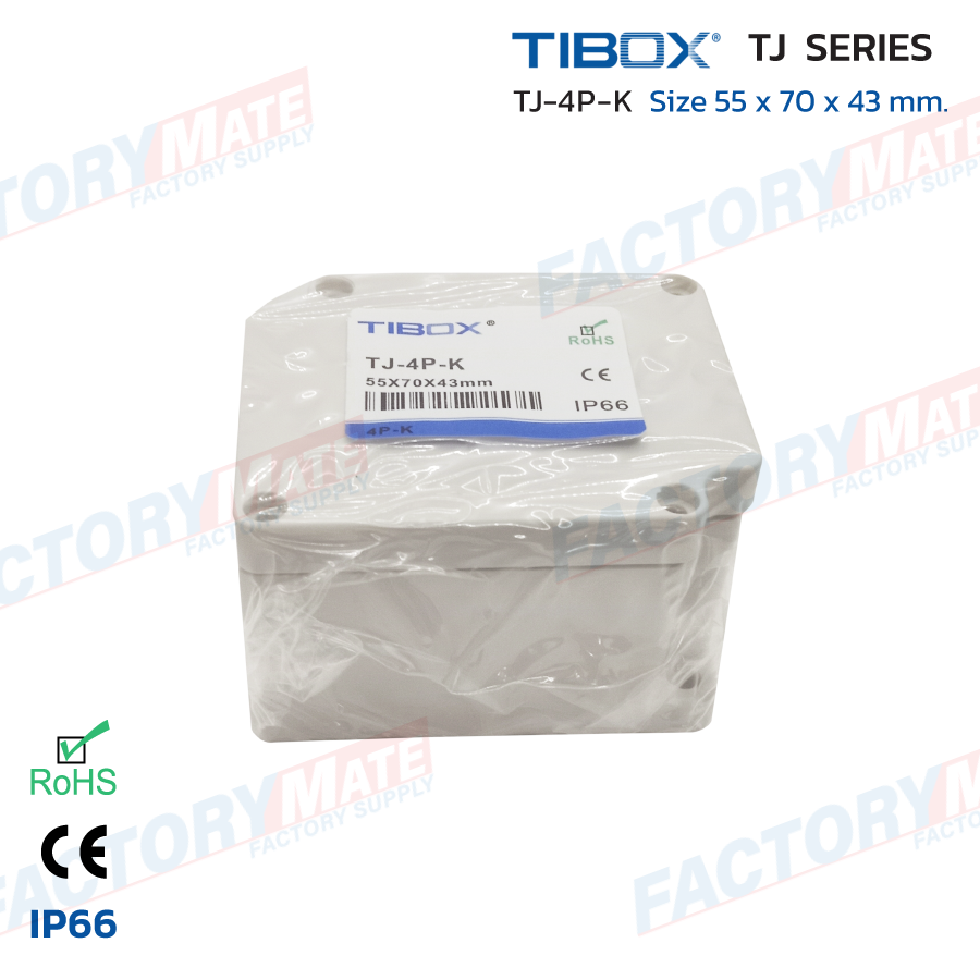 TIBOX TJ-4P-K กล่องเทอร์มินอลพลาสติกกันน้ำIP66, Plastic Terminal Block ...